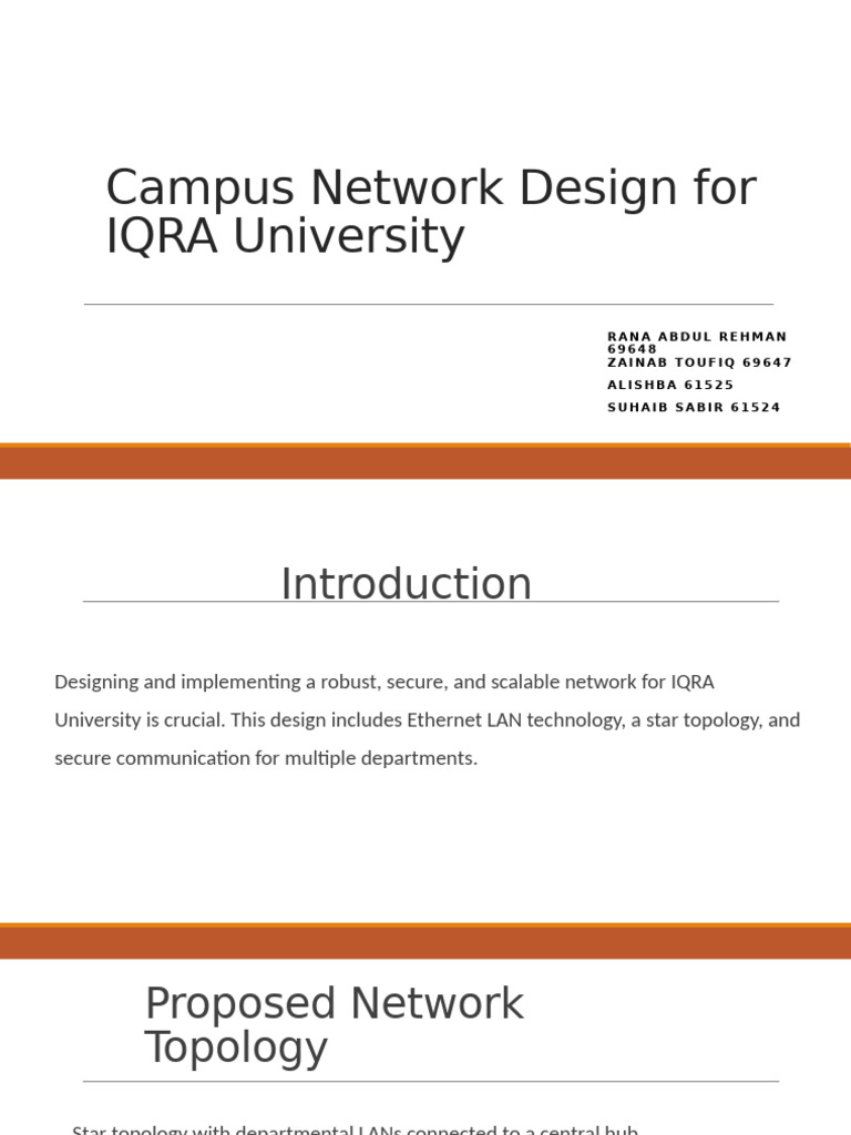 Campus Network Design Presentation | PDF
