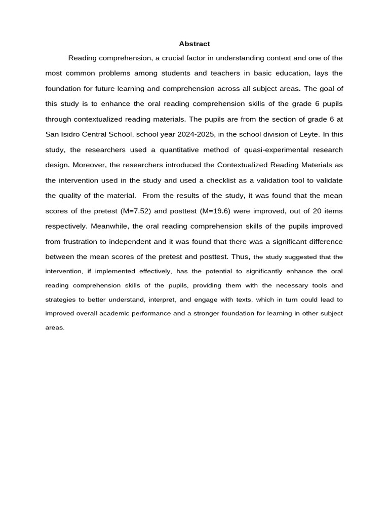 Abstract | PDF | Reading Comprehension | Programme For International Student Assessment