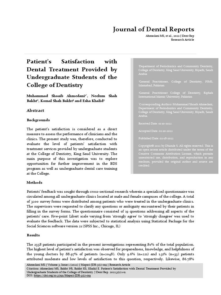 Dental report | PDF | Dentistry | Dentist