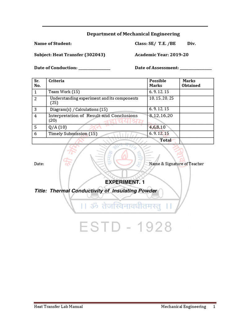 1 Thermal Conductivity of Insulating Powder | PDF | Thermal Conduction ...