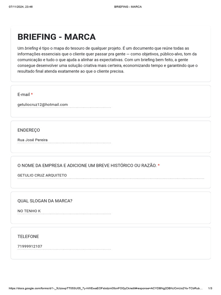 Briefing para Identidade Visual | PDF | Rede social | Comunicação