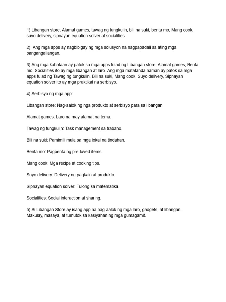 Filipino 3rd Quarter SPLA#1 | PDF