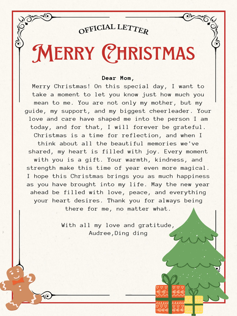 Christmas Letter To Mom