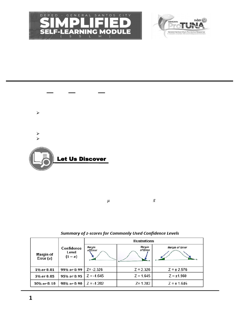 Statistics and Probability Q3 SSLM | PDF | Statistics | Sample Size ...