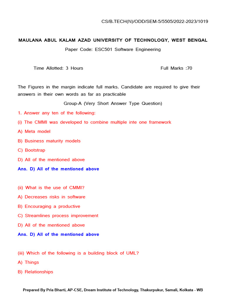 Software Engineering Exam Paper | PDF | Software Testing | Software ...