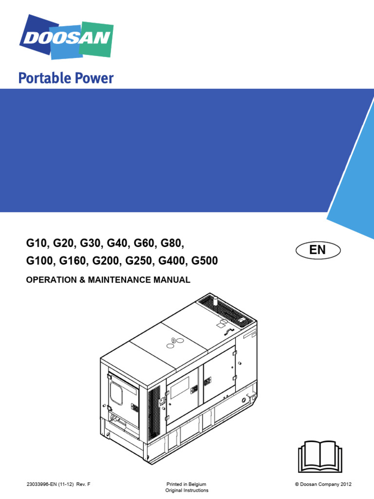 Doosan Generator Operation Manual | PDF | Fuse (Electrical) | Power Supply
