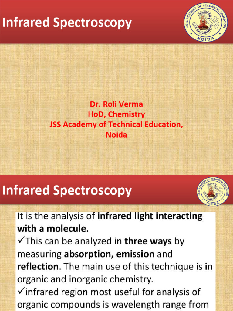 IR Spectroscopy | PDF | Infrared Spectroscopy | Spectroscopy