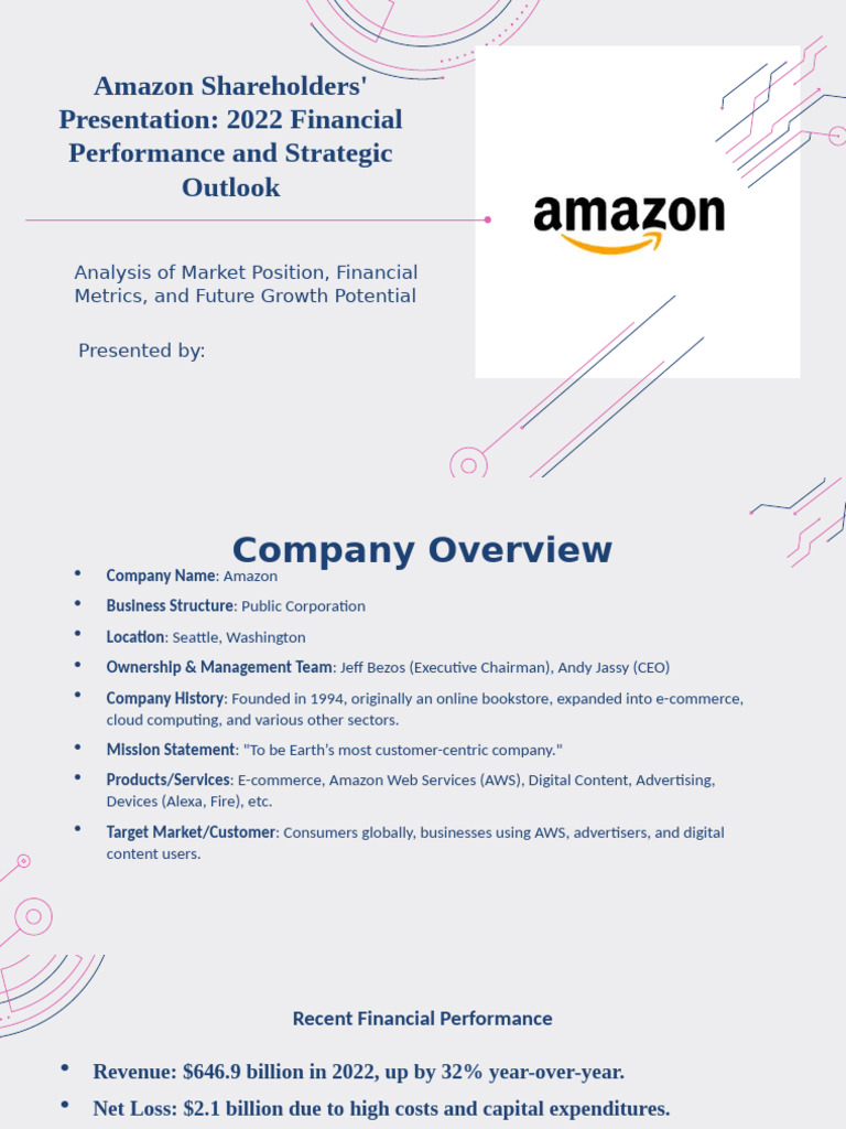 Amazon Shareholders' Presentation | PDF | Investing | Amazon Web Services
