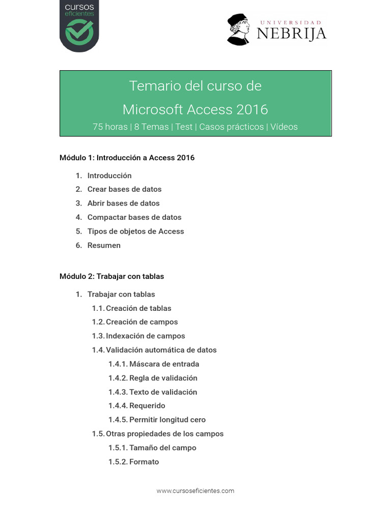 Microsoft Access 2016 | PDF | Bases de datos | Informática