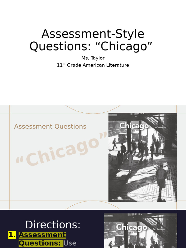 11th Grade Literature: "Chicago" Quiz | PDF