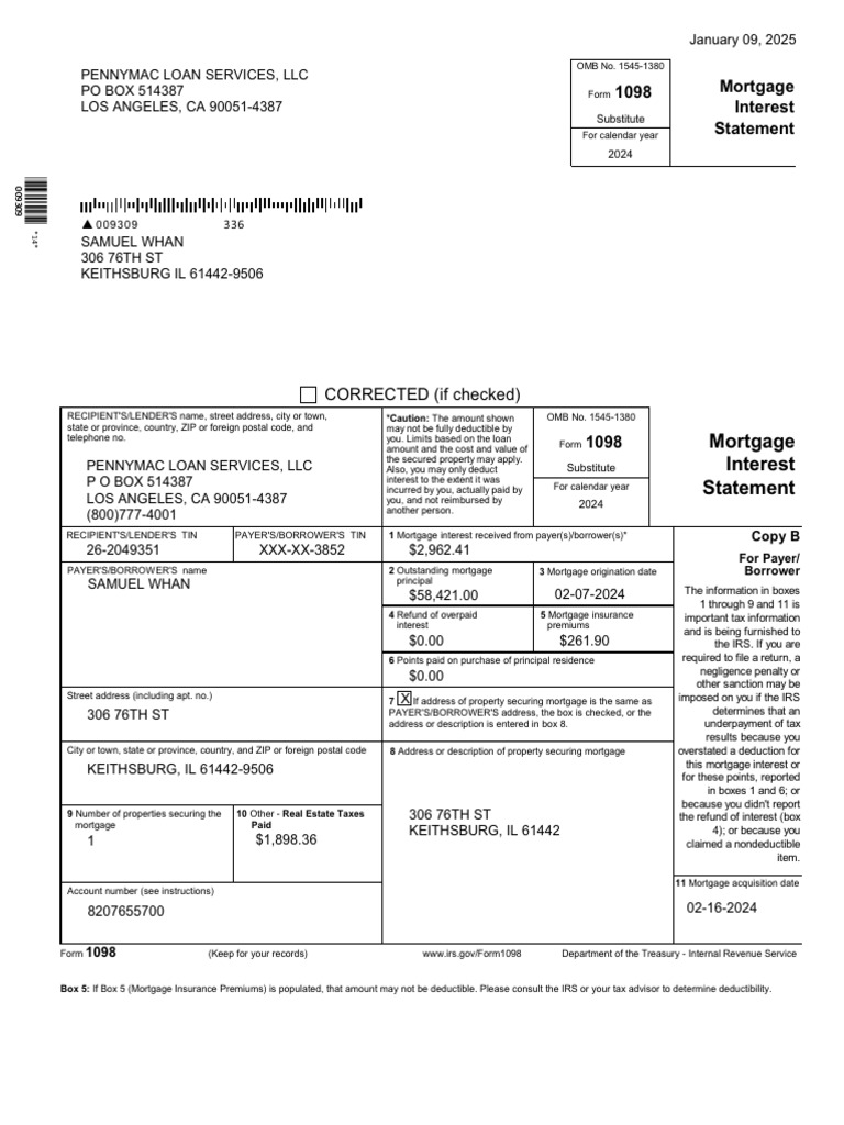 Mortgage Interest Statement | PDF | Mortgages | Loans