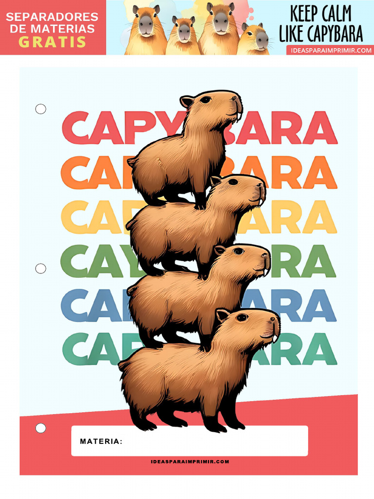 Separador de Materias para Carpeta Capibaras | PDF