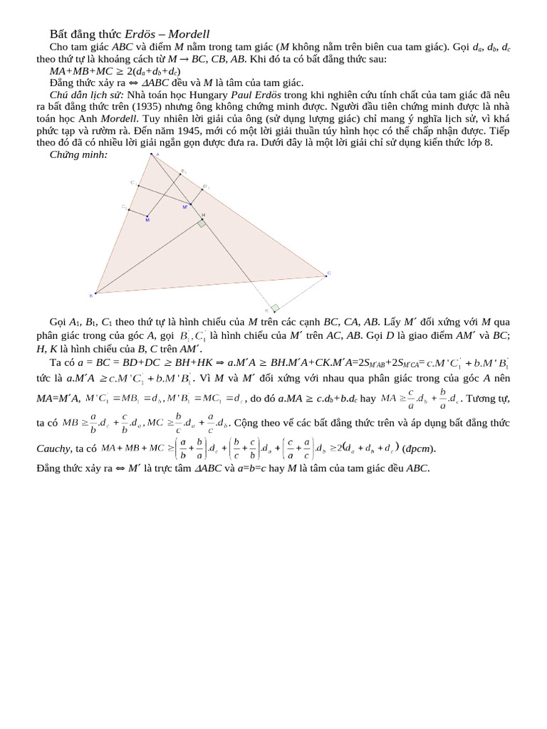 Erdös - Mordell: Bất đẳng thức | PDF