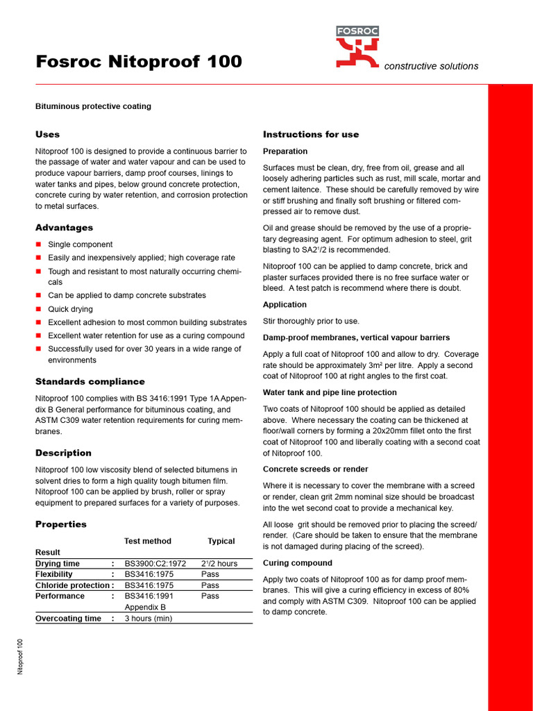 Nitoproof-100-UAE | PDF | Concrete | Building Engineering