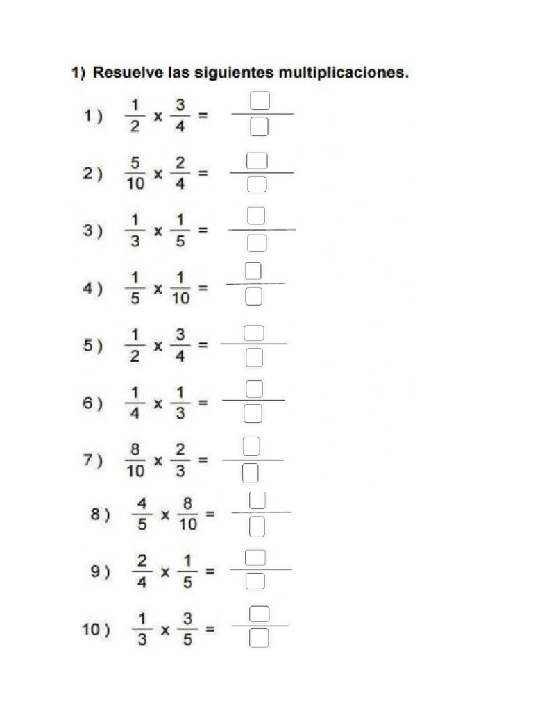 Act Multiplicacion de Fracciones | PDF