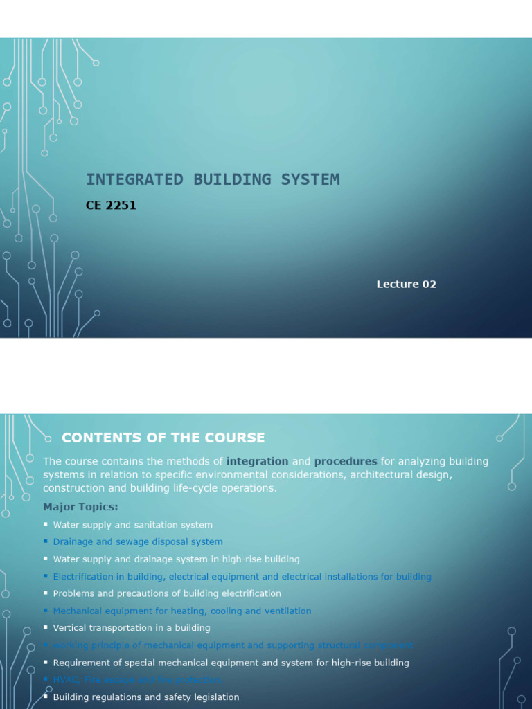 Integrated Building System - Lecture 02 | PDF