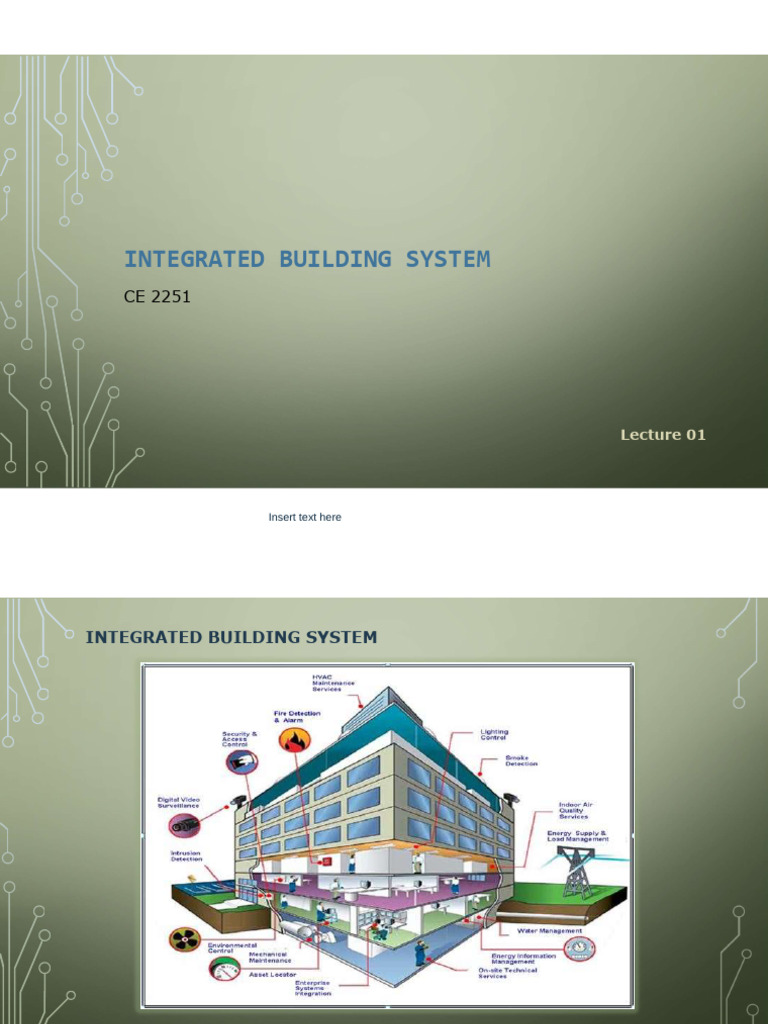 Integrated Building System-Lecture 01 | PDF | Building Automation