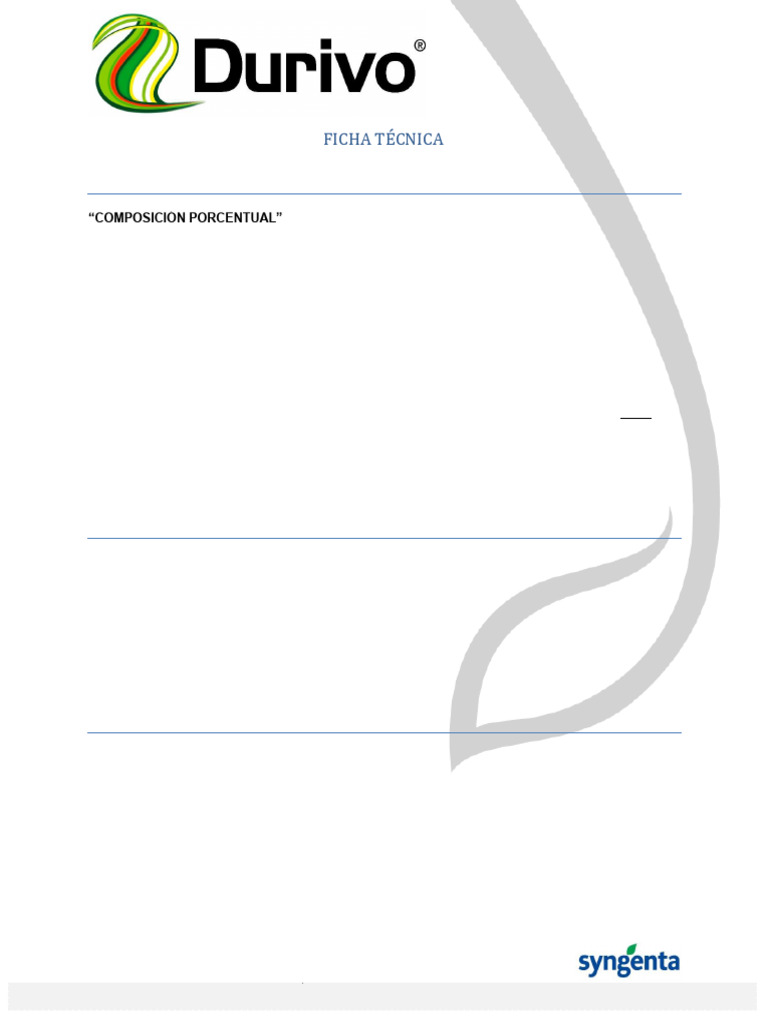 Fichatecnica Durivo | PDF | Residuos | Agua