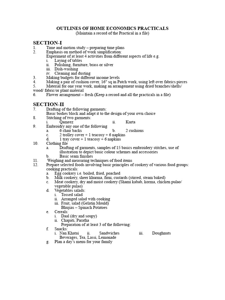 List of Practical of All Subjects Hssc | PDF | Map | Cooking