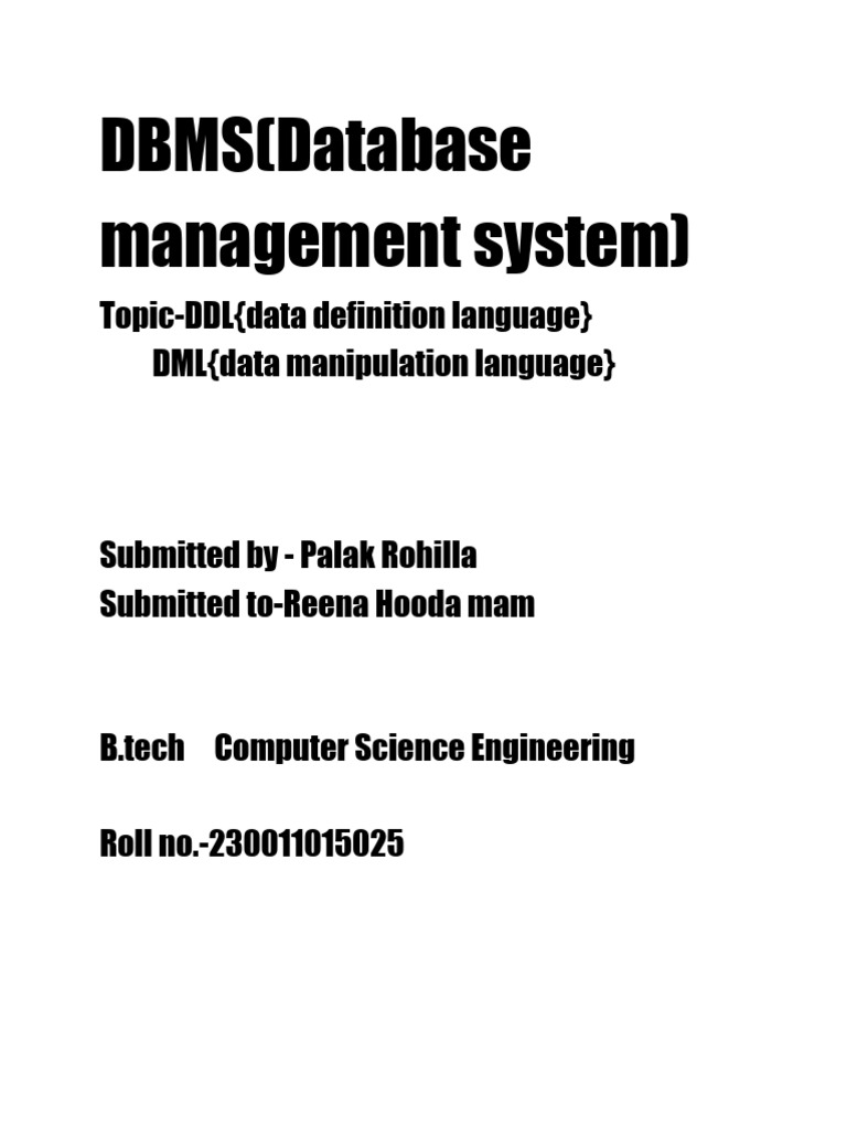 dbms | PDF