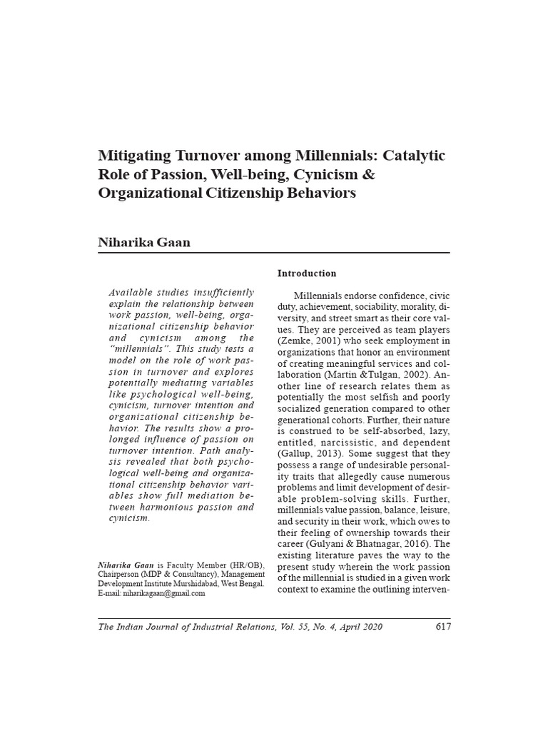 Mitigating Turnover Among Millennials | PDF | Occupational Burnout ...