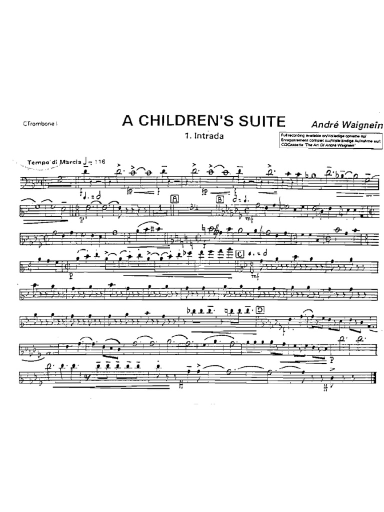 Trombone - Eufonio Elegia per percussioni | PDF