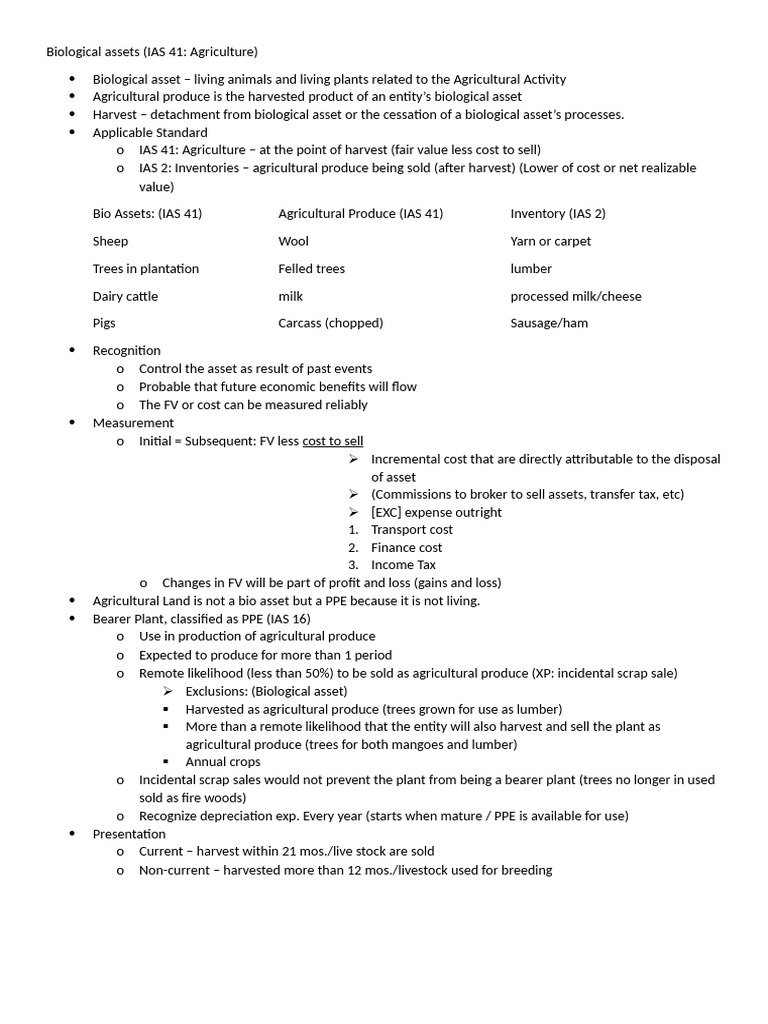 Biological assets | PDF | Agriculture | Income Statement