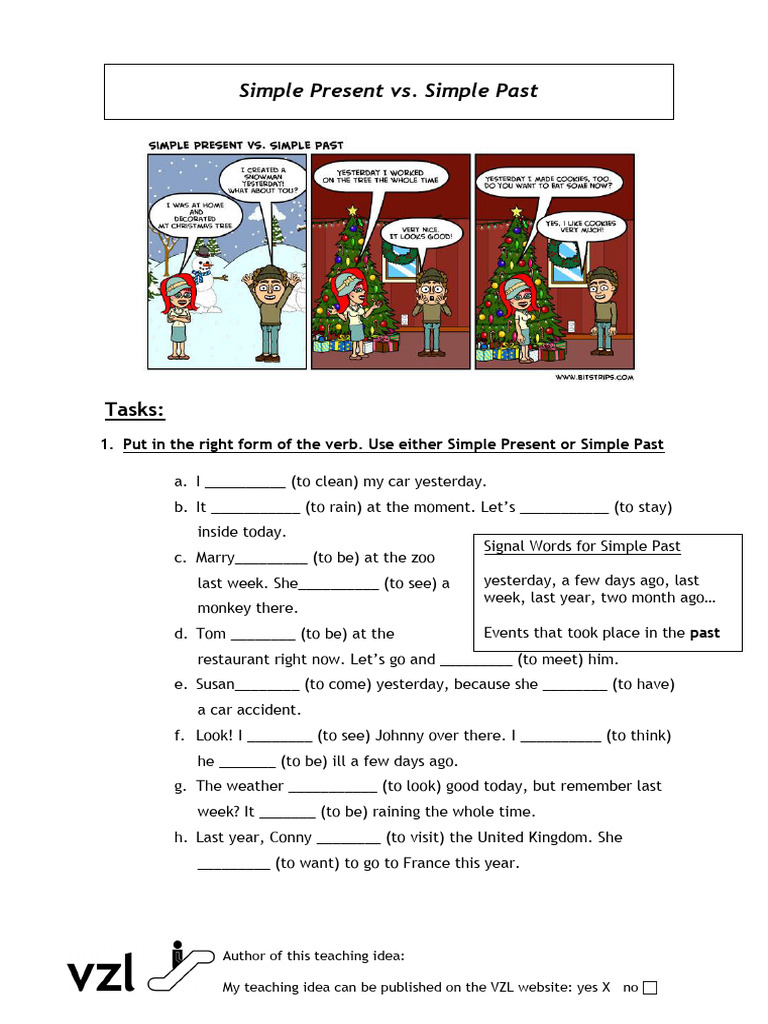 Signal Words for Simple Past Practice | PDF