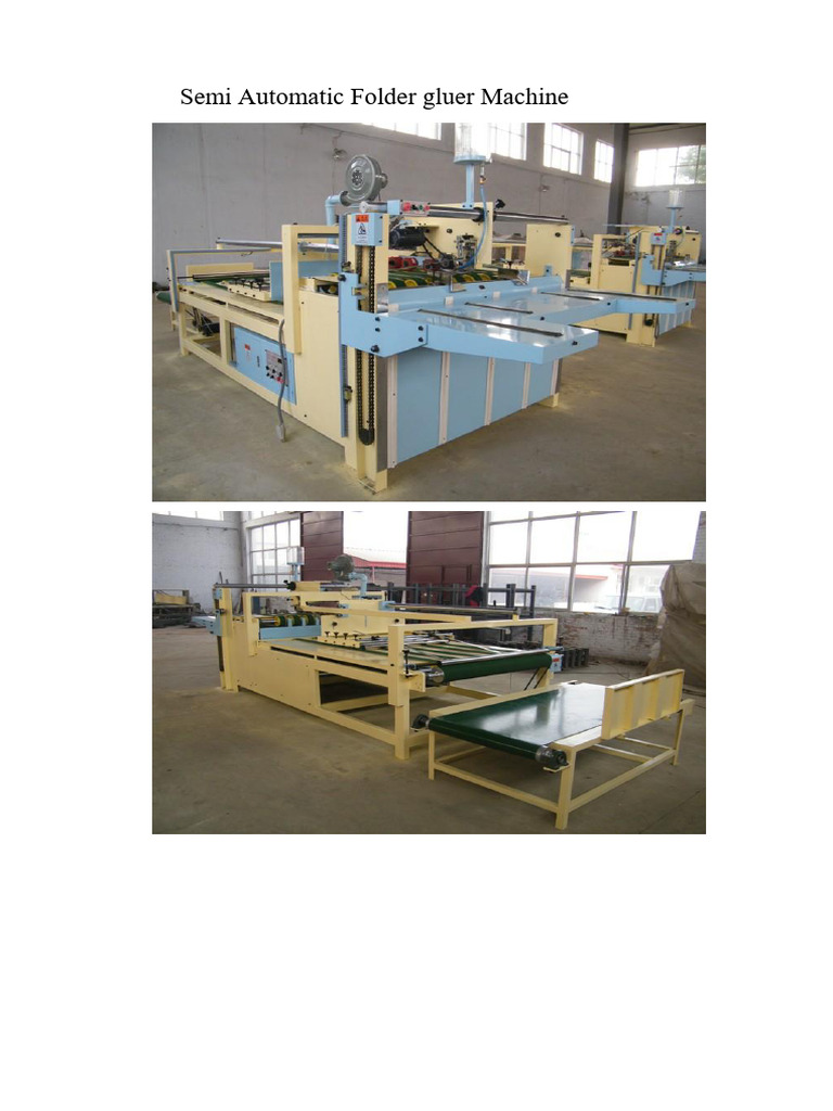 Semi Automatic Folder Gluer Machine | PDF