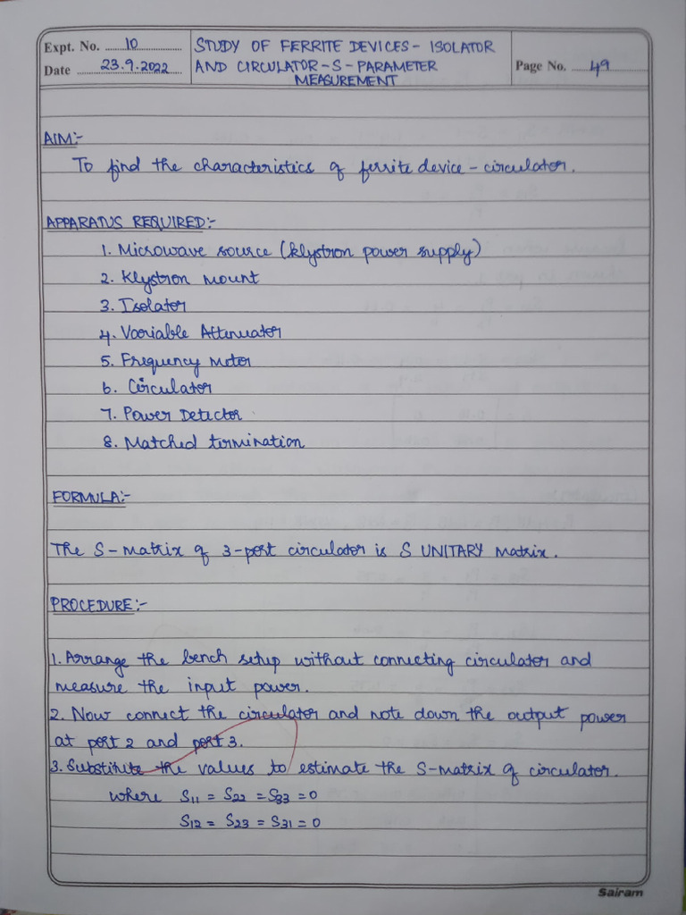 Study of Ferrite Devices - Isolator, Circulator, S - Parameter ...