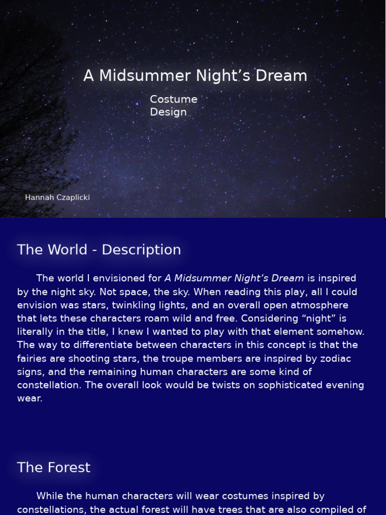 A Midsummer Night's Dream Costume Design | PDF