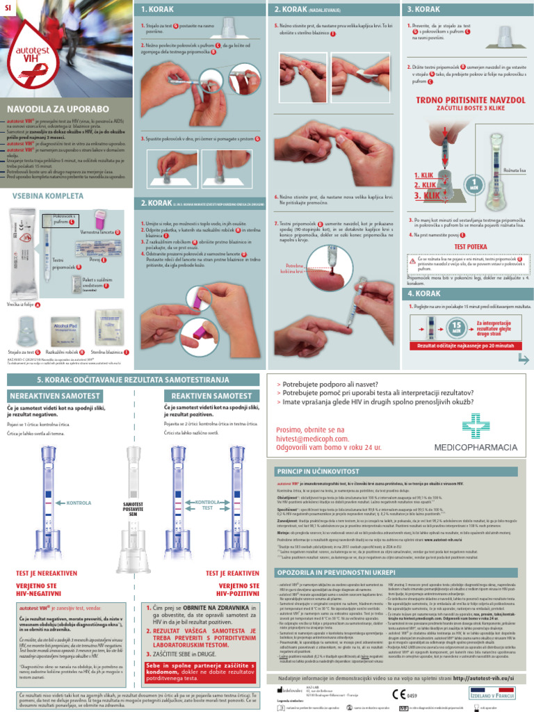 Autotest Hiv Test Hiv Za Domaco Uporabo 1 Komplet | PDF