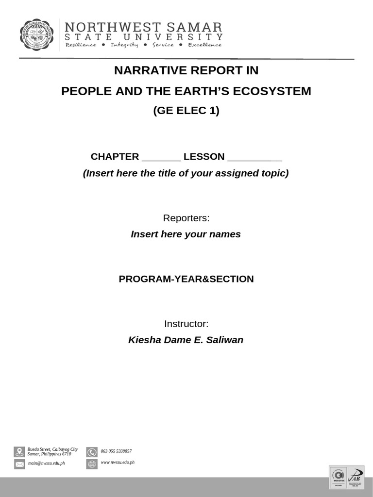 Narrative Report Format | PDF