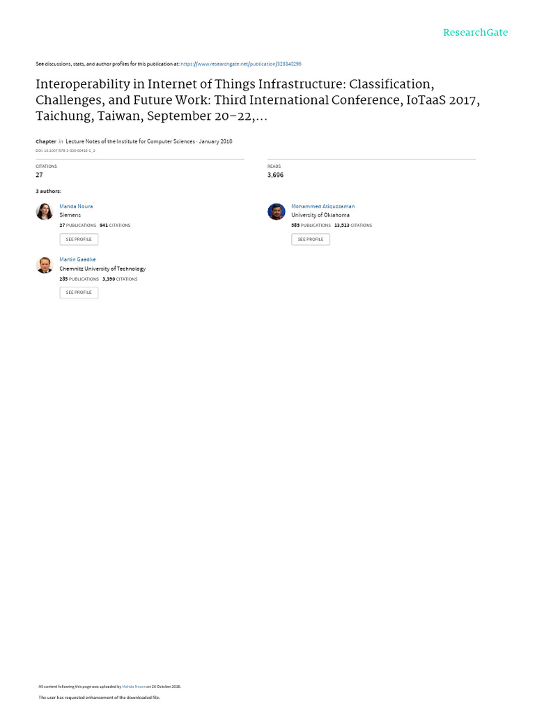 2017-InterIoT2017 | PDF | Internet Of Things | Interoperability