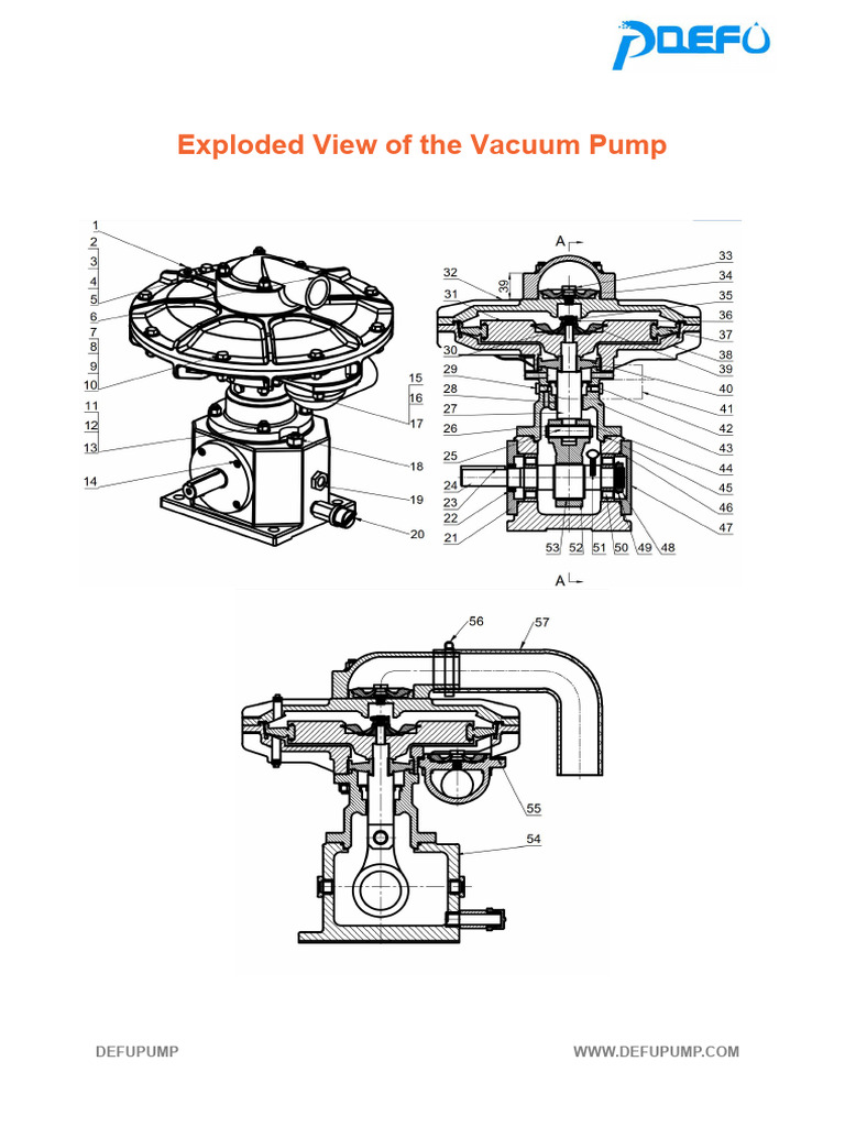Exploded View of The Vacuum Pump | PDF | Nut (Hardware) | Screw