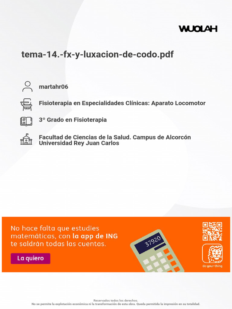Tema 14 | PDF | Codo | Sistema musculoesquelético