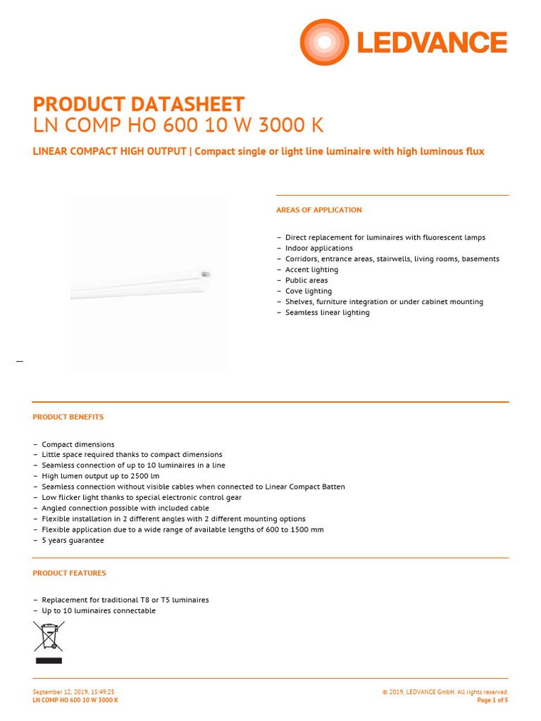 LEDVANCE - Led 1,20 Metros - A700000006487794 | PDF | Lighting ...