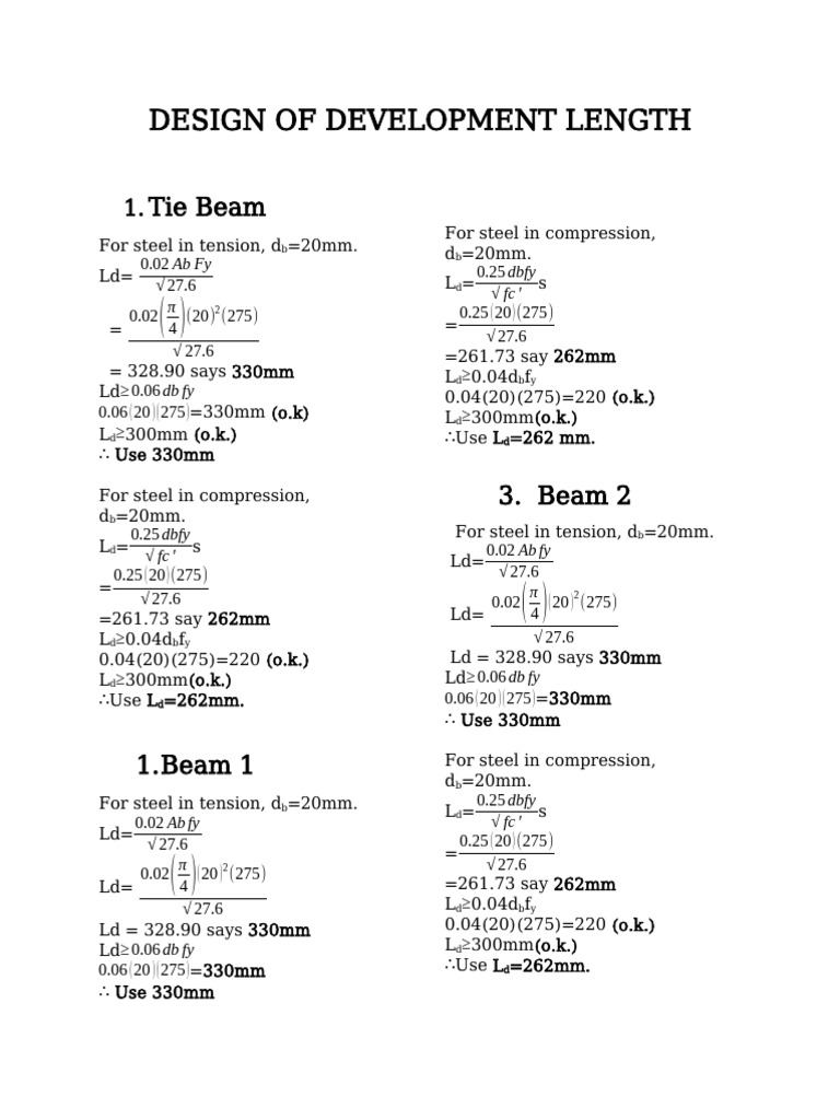Design of Development Length | PDF