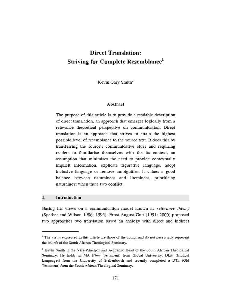 Smith-Direct-translation | PDF | Translations | New International Version