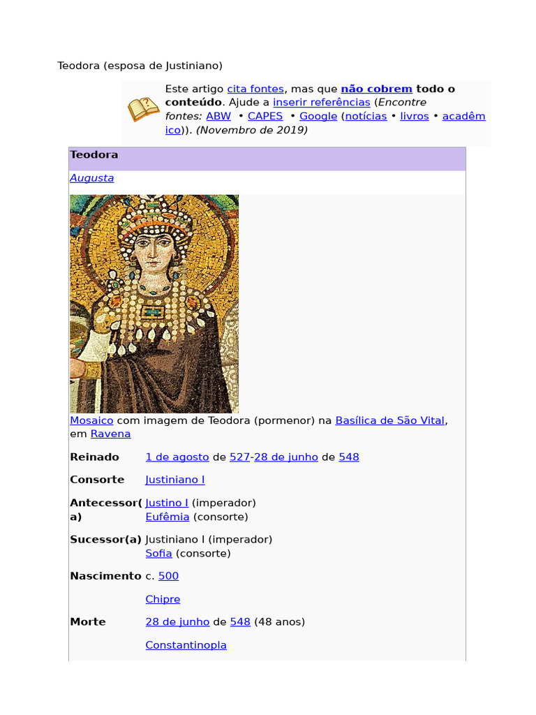 Teodora: A Imperatriz Bizantina | PDF