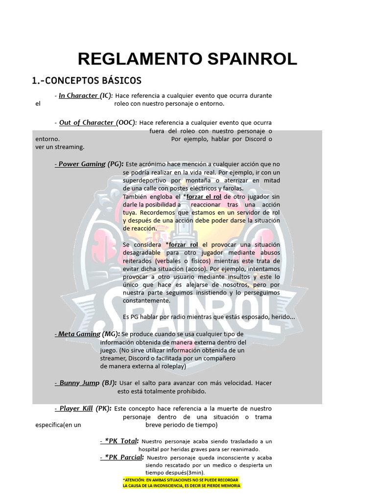 Normativa SpainRol General | PDF