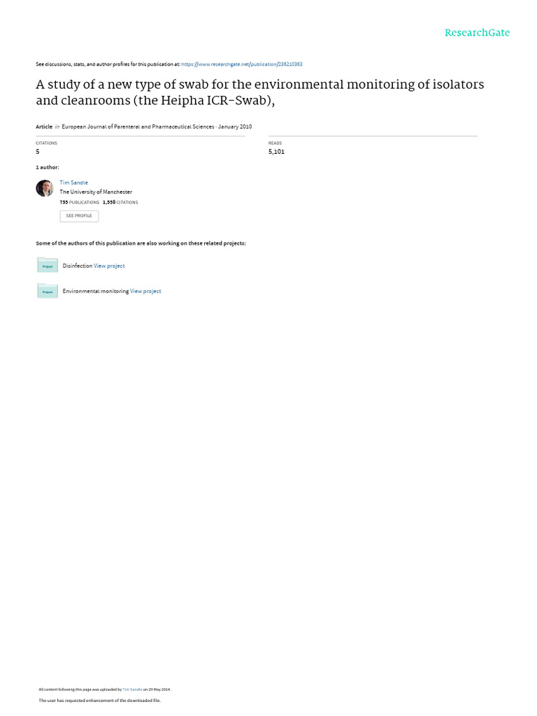 16 2ppSandleproof1ICRswab | PDF | Environmental Monitoring