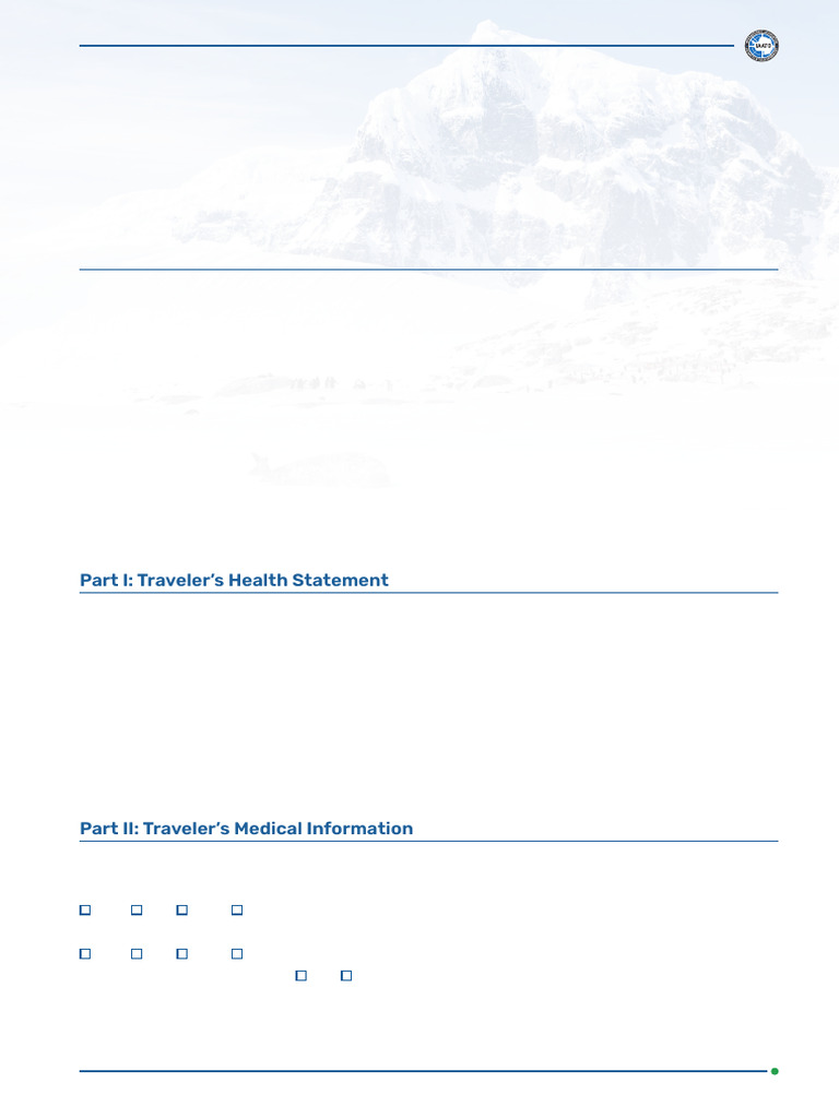 IAATO Sample Medical Questionnaire - en | PDF | Health Care | Human ...