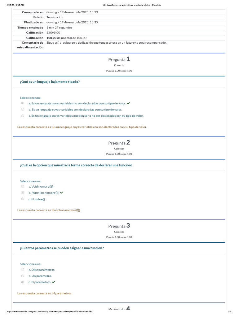 L8. JavaScript - Características y Sintaxis Básica - Ejercicio | PDF | Lenguaje de programación ...