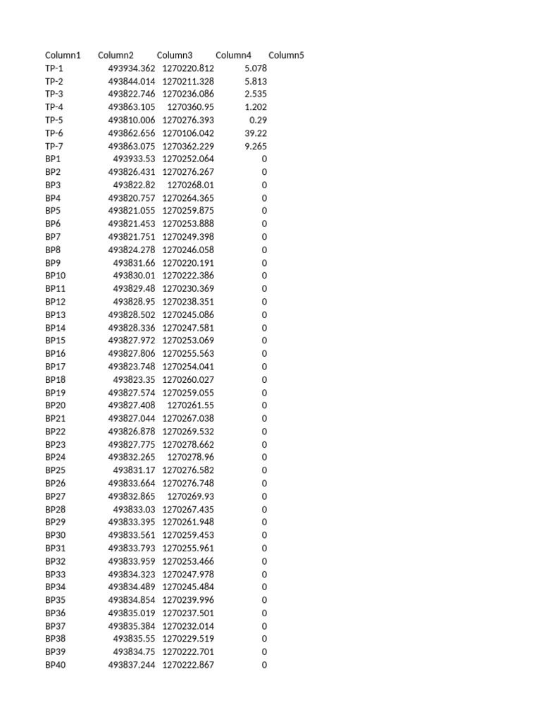TOPCON PNT FILE COORDINATE 250122 | PDF