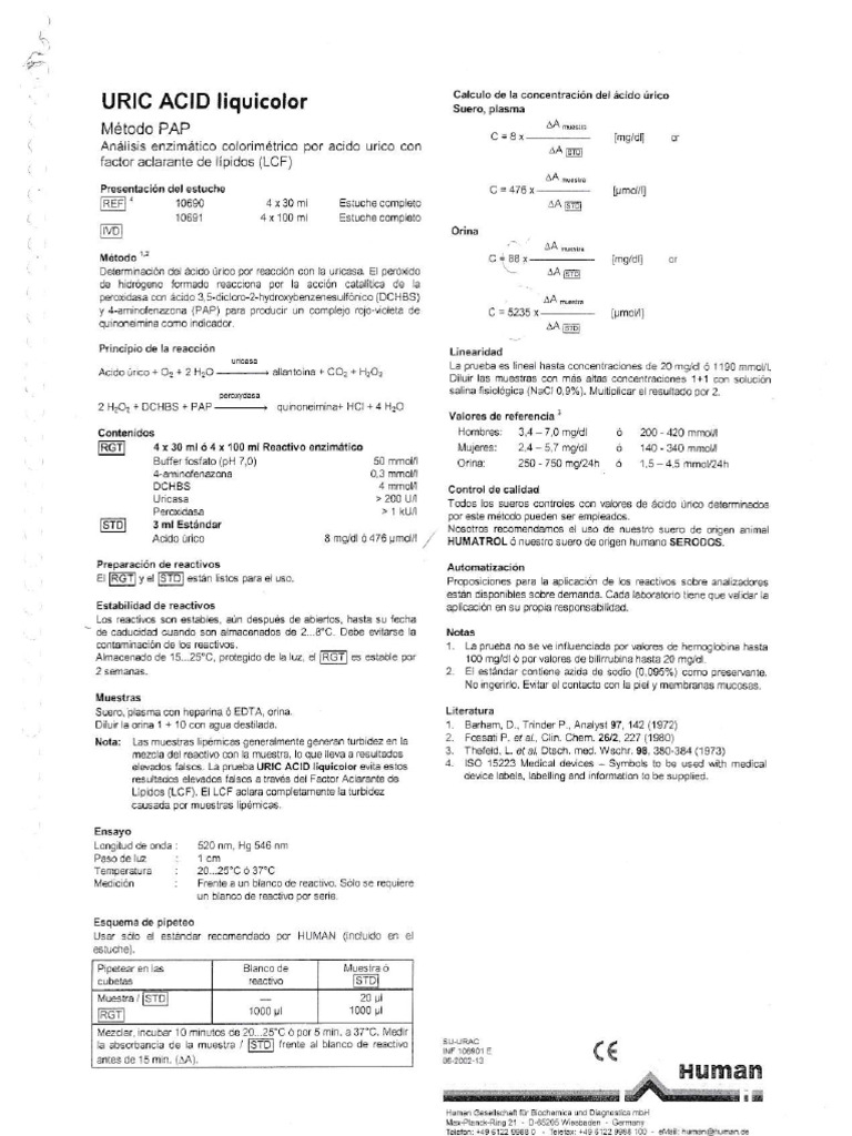 Inserto Acido Urico | PDF