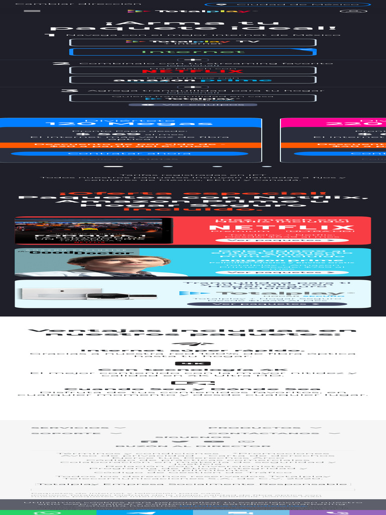 Paquetes de Internet, Televisión y Telefonía para | PDF | Internet ...