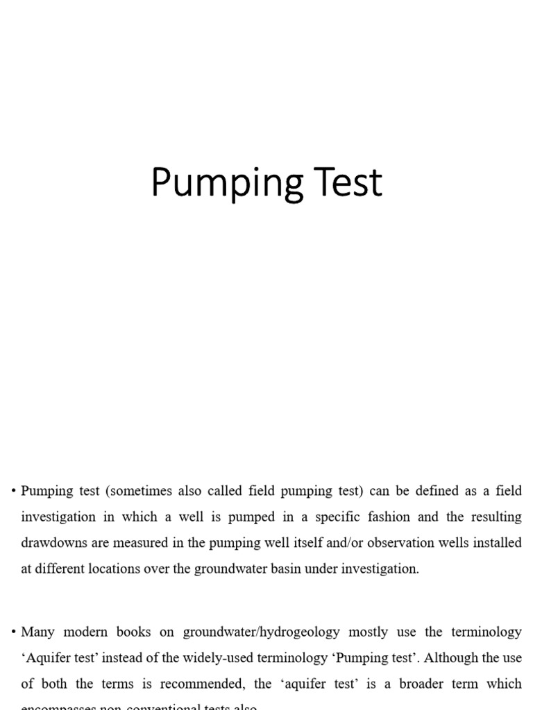 Understanding Pumping Tests for Aquifers | PDF | Aquifer | Groundwater