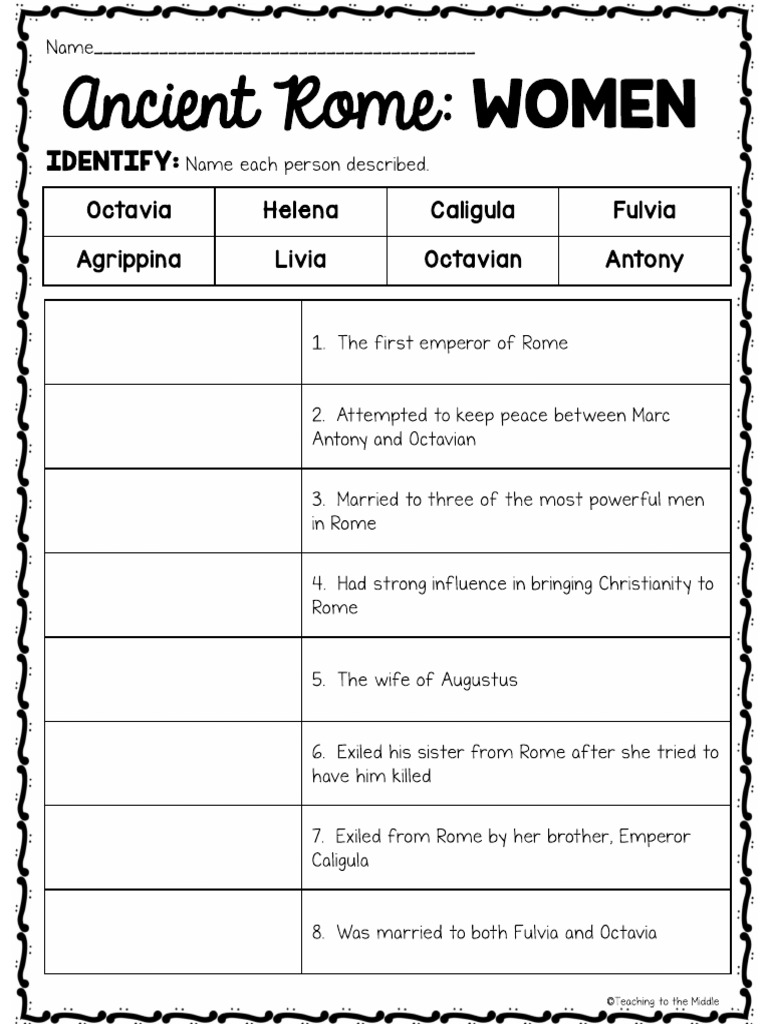 Ancient Rome Women - QUESTIONS | PDF