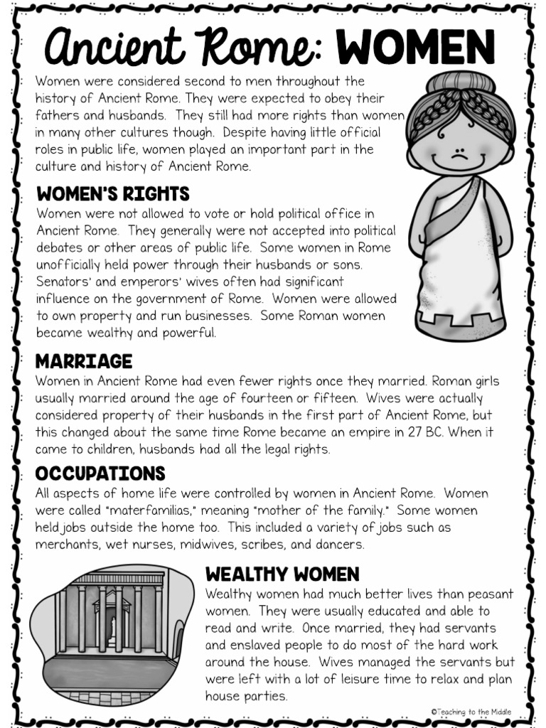 Ancient Rome Women - READING | PDF